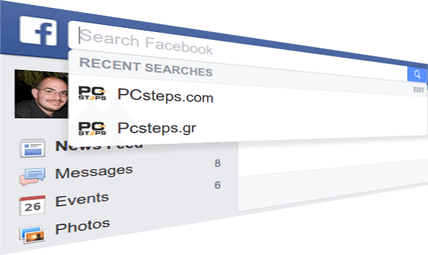 Διαγραφή Ιστορικού Αναζήτησης στο Facebook | PCsteps.gr