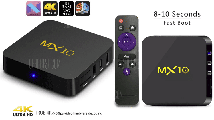 Ισχυρό TV Box 4K 60FPS 4GB/32GB Android 7.1.2 Δωρεάν Priority €39.99 | PCsteps.gr