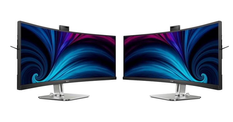 Η νέα οθόνη Philips 49B2U5900CH με Busylight & Webcam με λειτουργία Windows Hello™ εμφανίζει ...