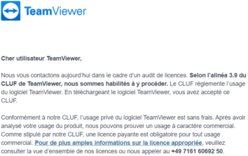 Το μήνυμα ήταν στα γαλλικά πιθανώς επειδή όταν άνοιξε τον λογαριασμό του στο Teamviewer, ήταν ...